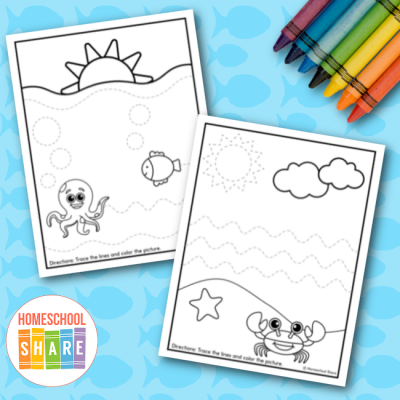 Ocean Animal Tracing Pages - Homeschool Share