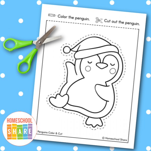 Penguin Cutting Practice Pages - Homeschool Share