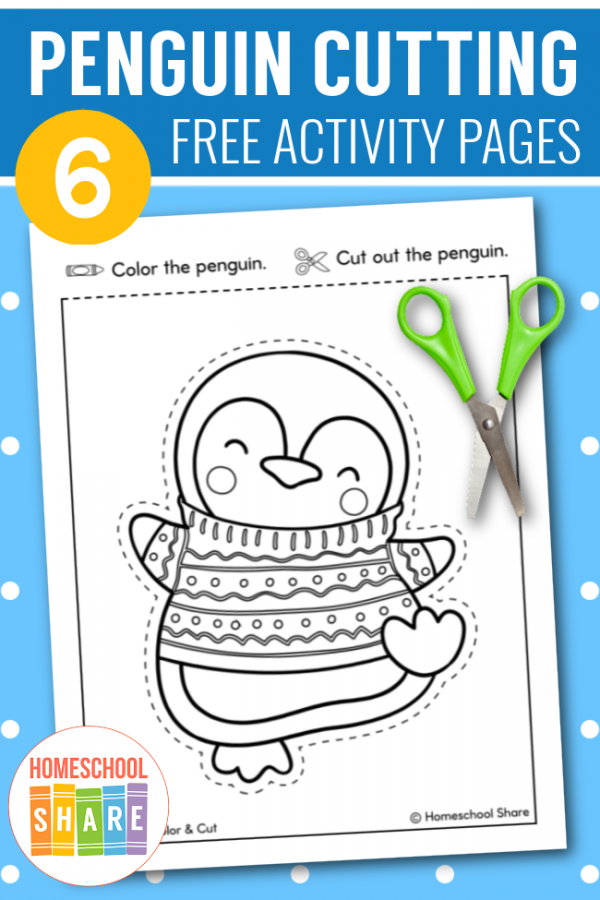 Penguin Cutting Practice Pages - Homeschool Share