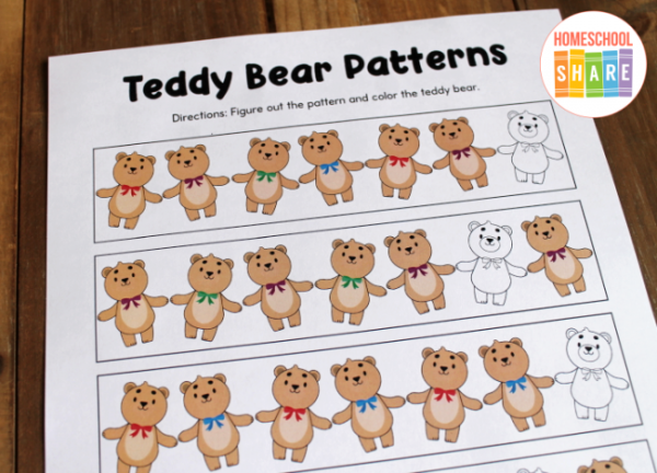 Free Printable Teddy Bear Activities for Preschool - Homeschool Share