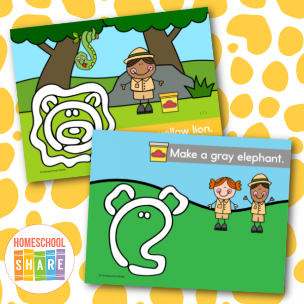 Free Zoo Playdough Mats - Homeschool Share