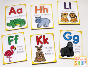 Animal Alphabet Exercise Cards - Homeschool Share