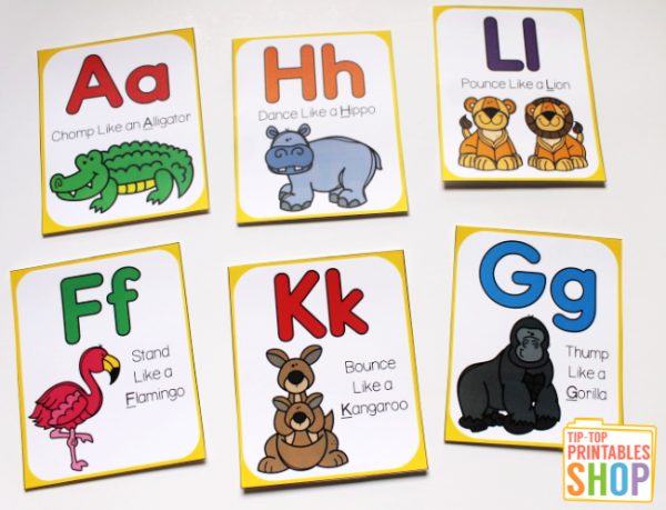 Animal Alphabet Exercise Cards - Homeschool Share