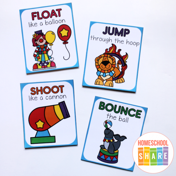 Circus Exercise Cards - Homeschool Share