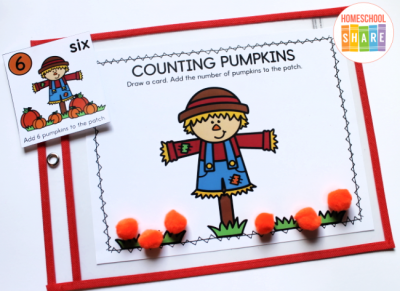 Counting Pumpkins Playdough Math Mat - Homeschool Share