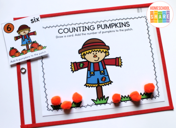 Counting Pumpkins Playdough Math Mat - Homeschool Share