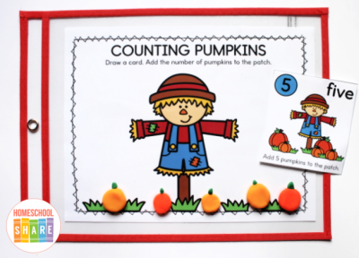 Counting Pumpkins Playdough Math Mat - Homeschool Share