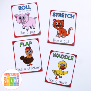 Free Farm Animal Movement Cards - Homeschool Share