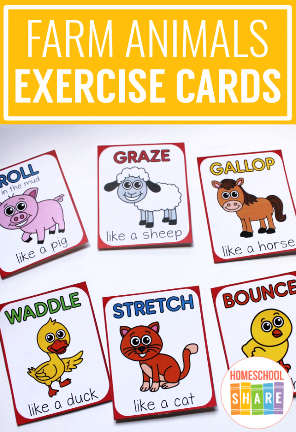 Free Farm Animal Movement Cards - Homeschool Share