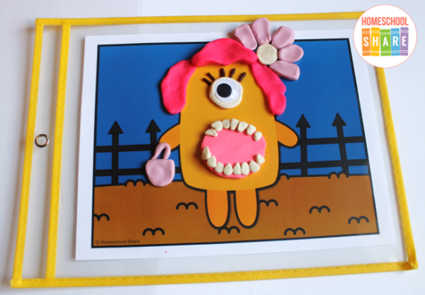 Monster Playdough Mats - Homeschool Share