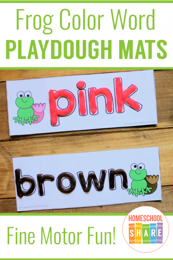 Frog Color Word Playdough Mats - Homeschool Share