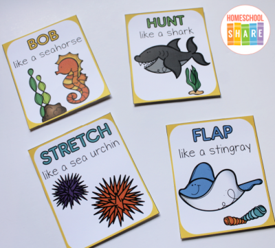 Ocean Animal Movement Cards - Homeschool Share