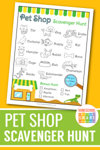 Free Pet Store Scavenger Hunt - Homeschool Share