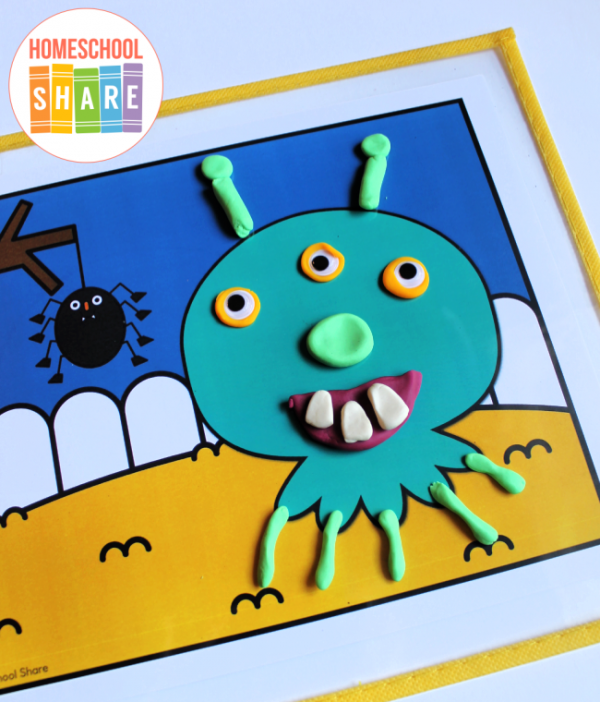 Monster Playdough Mats - Homeschool Share
