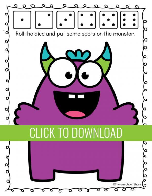 Monster Math Mat - Homeschool Share