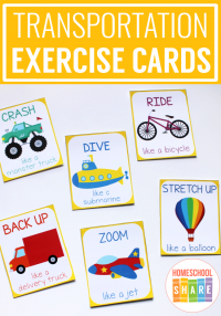 Transportation Exercise Cards - Homeschool Share