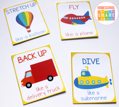 Transportation Exercise Cards - Homeschool Share