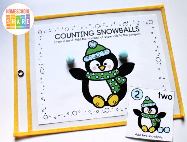 Counting Snowballs Playdough Math Mat - Homeschool Share