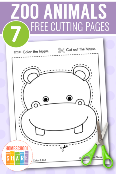 Zoo Animal Cutting Practice Pages - Homeschool Share