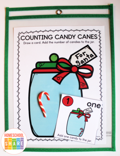Counting Candy Canes Math Mat - Homeschool Share