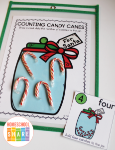 Counting Candy Canes Math Mat - Homeschool Share