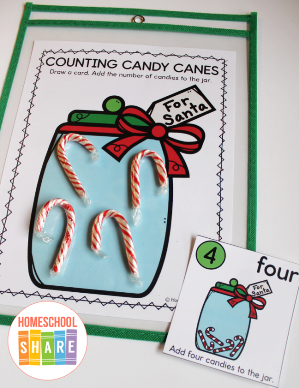 Counting Candy Canes Math Mat - Homeschool Share