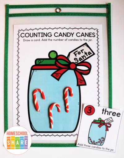 Counting Candy Canes Math Mat - Homeschool Share