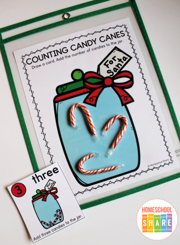 Counting Candy Canes Math Mat - Homeschool Share