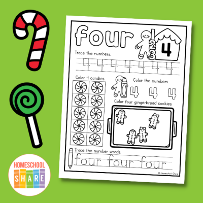 Gingerbread Number Tracing Pages - Homeschool Share
