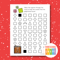 Free Gingerbread Shape Mazes - Homeschool Share