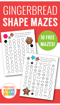 Free Gingerbread Shape Mazes - Homeschool Share