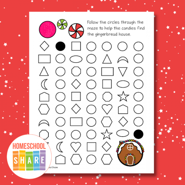 Free Gingerbread Shape Mazes - Homeschool Share