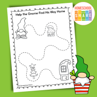 Christmas Gnomes Tracing Pages - Homeschool Share