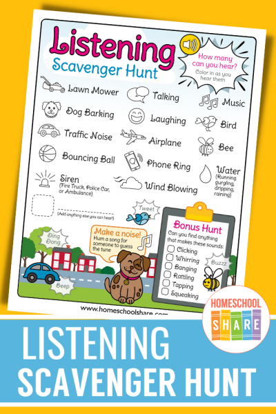Free Listening Scavenger Hunt - Homeschool Share
