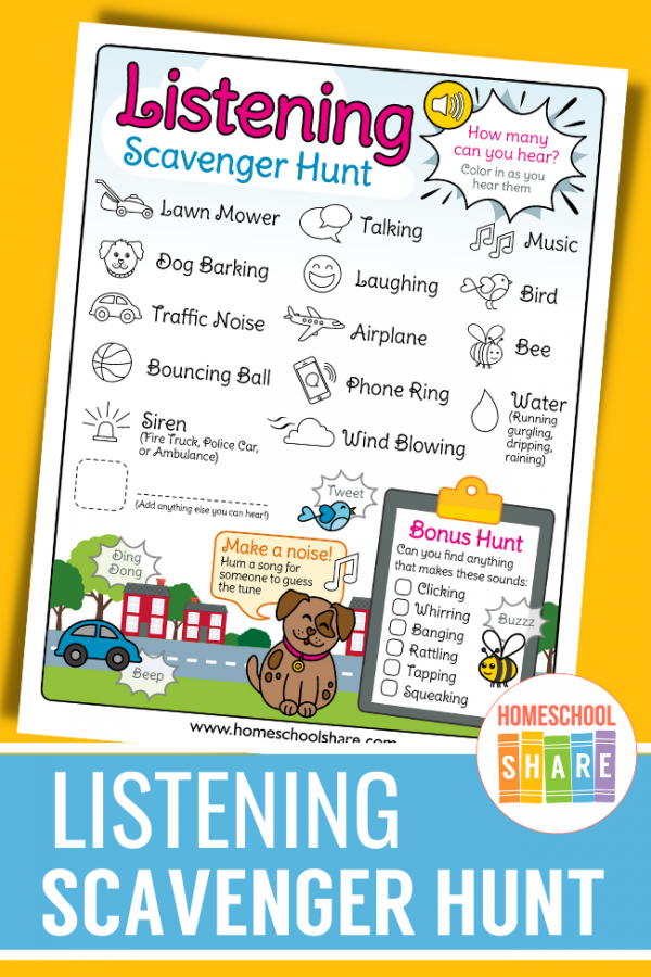 Free Listening Scavenger Hunt - Homeschool Share