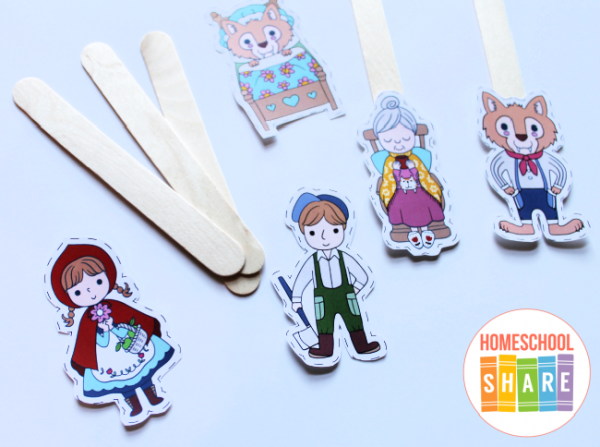 Little Red Riding Hood Popsicle Puppets - Homeschool Share