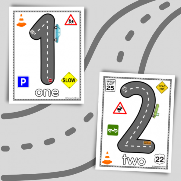 Transportation Themed Number Mats - Homeschool Share