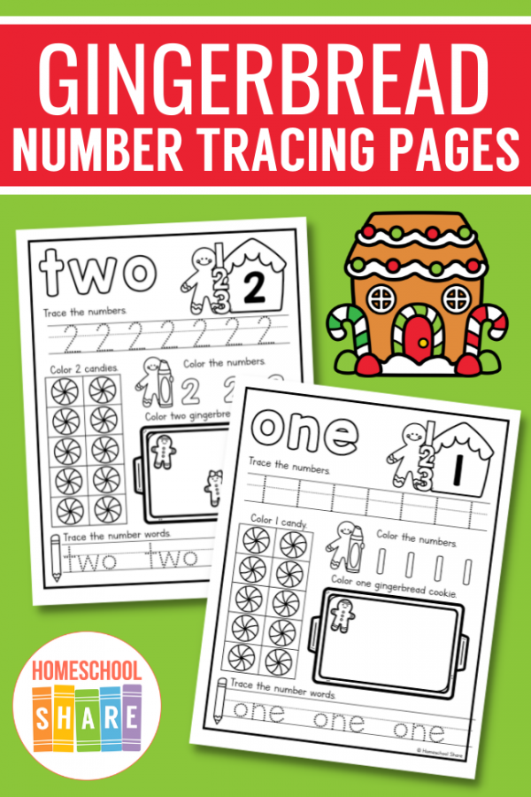 Gingerbread Number Tracing Pages - Homeschool Share