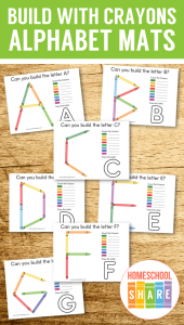 Build with Crayons Alphabet Mats - Homeschool Share