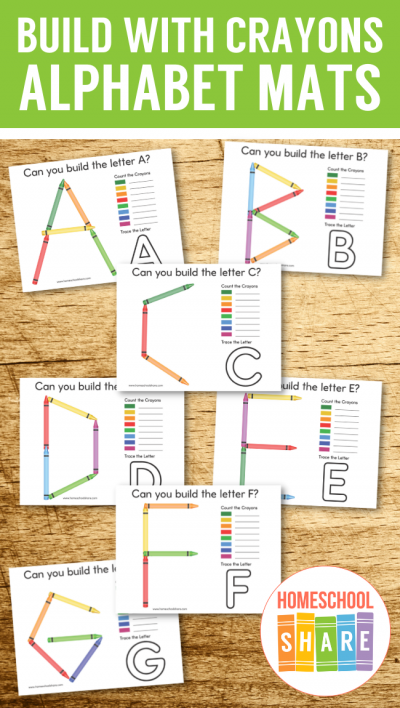 Build with Crayons Alphabet Mats - Homeschool Share