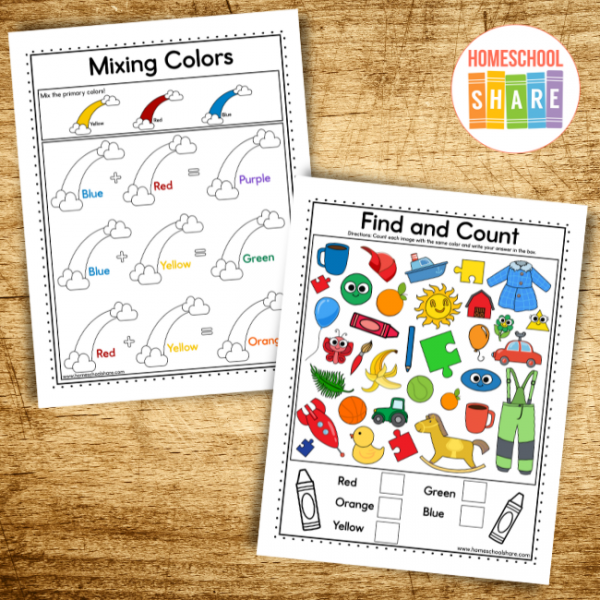 Free Rainbow Worksheets for Preschoolers - Homeschool Share