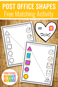Post Office Shapes Matching Printable - Homeschool Share
