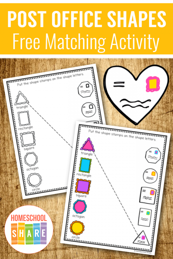 Post Office Shapes Matching Printable - Homeschool Share