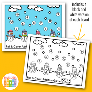 Snow Roll and Cover Games - Homeschool Share