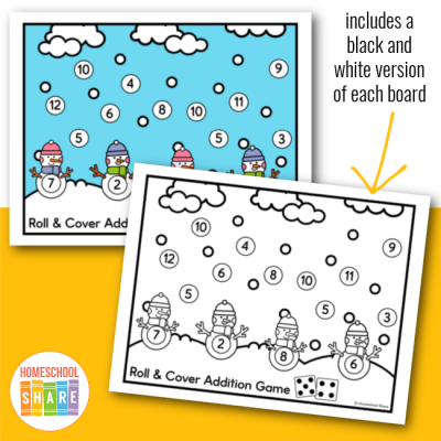 Snow Roll and Cover Games - Homeschool Share