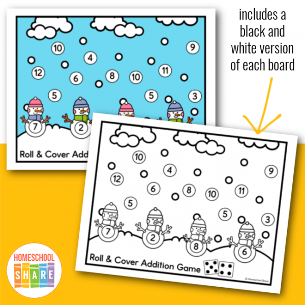 Snow Roll and Cover Games - Homeschool Share
