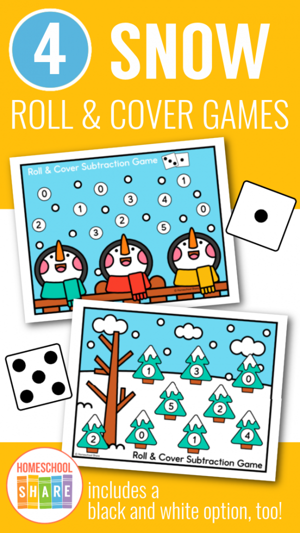 Snow Roll and Cover Games - Homeschool Share