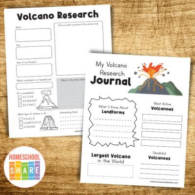 Free Printable Volcano Worksheets - Homeschool Share