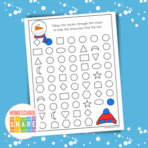 Snowman Shape Mazes - Homeschool Share