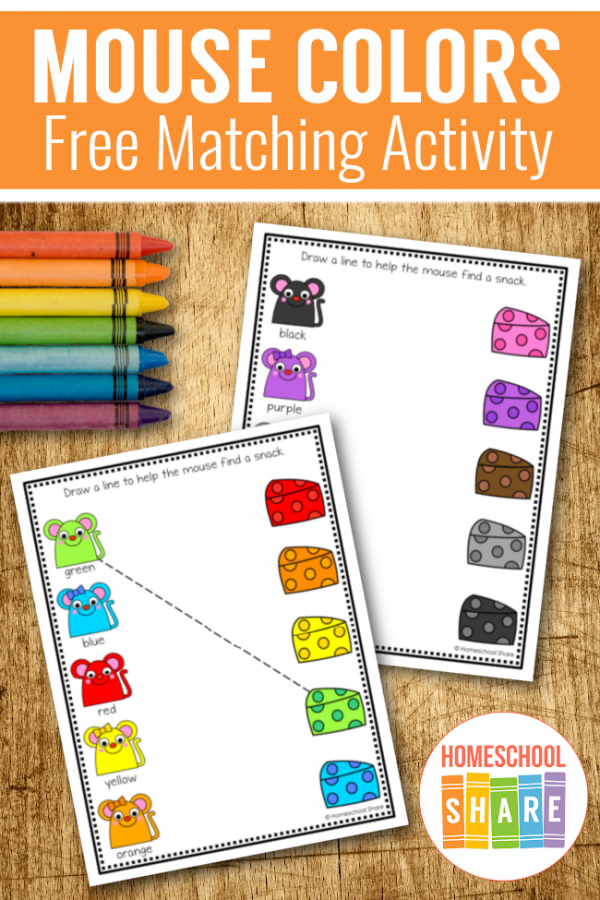 Mouse Color Matching Pages - Homeschool Share